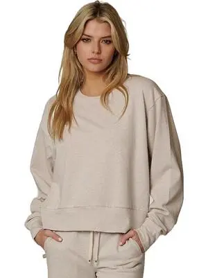 LEISURE LAB Cotton Lounge Crewneck - Quartz