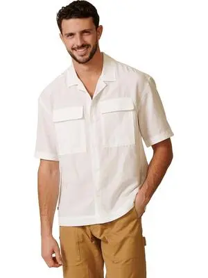 LEISURE LAB Palma Button Up - White