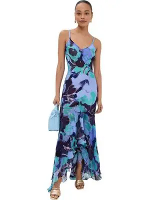 Figue Beryl Printed Maxi Dress - Pressed Petal Royal Dusk