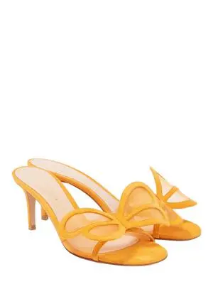 GIANVITO ROSSI Ilia Suede-trimmed Mules - Orange