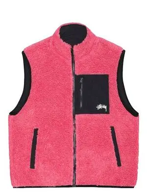 StÜssy Sherpa Reversible Vest - Pink