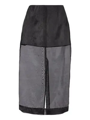 THE FRANKIE SHOP Peri Silk-blend Midi Skirt - Black