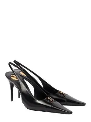 Saint Laurent Leather Slingback Pumps - Black