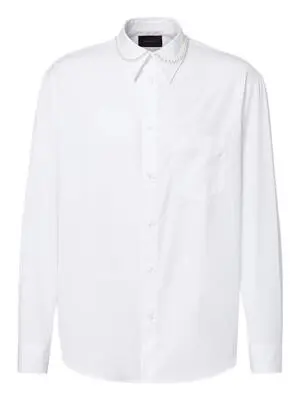 Simone Rocha Faux Pearl-embellished Cotton Poplin Shirt - White