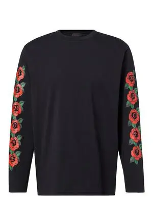 Simone Rocha Logo Floral Cotton Jersey T-shirt - Black