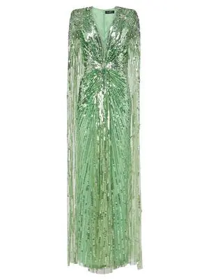 Jenny Packham Gold Rush Sequined Gown - Green