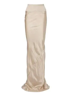 Rick Owens Rick Owens Satin Maxi Skirt Beige
