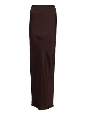 Rick Owens Satin Maxi Skirt - Brown