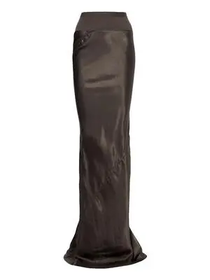 Rick Owens Rick Owens Satin Maxi Skirt Brown