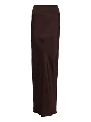 Rick Owens Satin Maxi Skirt - Brown