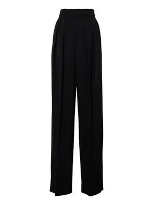 Saint Laurent High-rise Wool Tuxedo Pants - Black