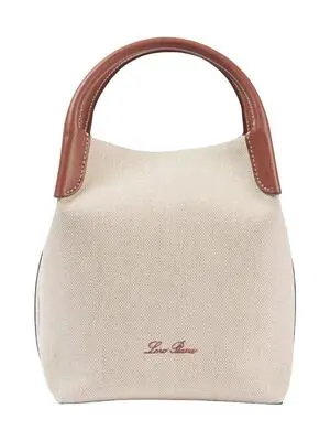 Loro Piana Bale Small Leather-trimmed Canvas Tote Bag - Beige