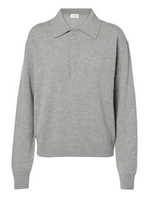 Saint Laurent Wool Polo Sweater - Grey