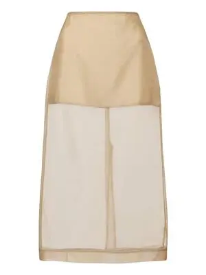 THE FRANKIE SHOP Silk-blend Midi Skirt - Brown
