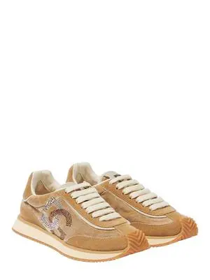 Dolce & Gabbana Dolce&Gabbana DG Leather-Trimmed Sneakers Brown
