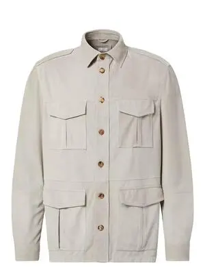 Brunello Cucinelli Suede Overshirt - Beige