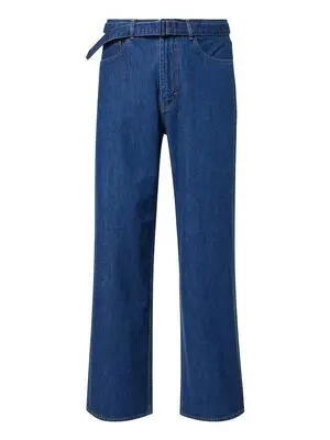 Auralee Belted Straight Jeans - Blue