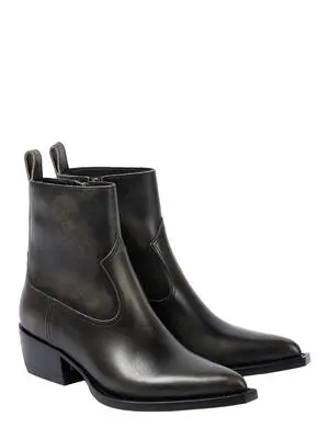 GOLDEN GOOSE Leather Ankle Boots - Black