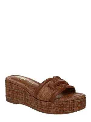 Sam Edelman Sam Edelman Pauleena Platform Wedge Slide Sandal Rich Cognac/ Cuoio