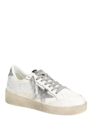 GOLDEN GOOSE Ball Star Low Top Sneakers - White/ Silver
