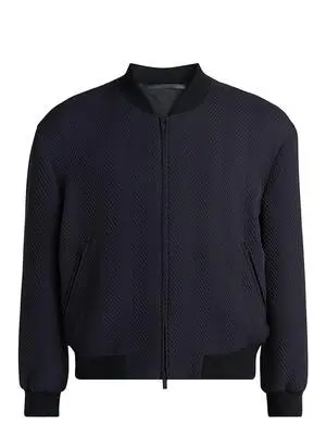 Giorgio Armani Raised Chevron Bomber Jacket - Black