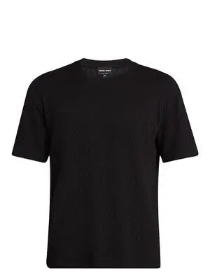 Giorgio Armani Raised Chevron T-shirt - Black