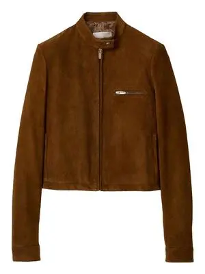 Miu Miu Suede Jacket - Olive Green