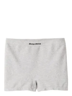 Miu Miu Seamless Mélange Knit Boxer Shorts - Grey