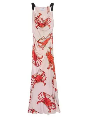 MSGM Printed Maxi Dress - Pink