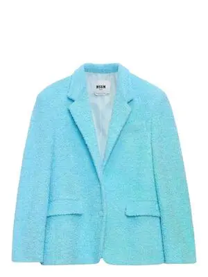 MSGM Textured Blazer - Blue