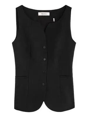SKALL STUDIO Toni Linen-blend Waistcoat - Black