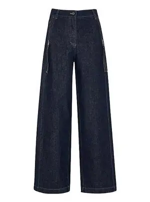 Whistles Sandy Wide-leg Denim Trousers - Dark Denim