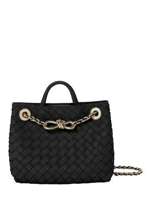 Bottega Veneta Small Andiamo Chain Bag - Black/brass