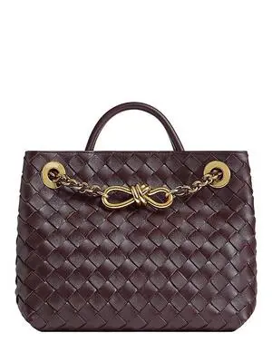 Bottega Veneta Small Andiamo Chain Bag - Dark Barolo/muse Brass