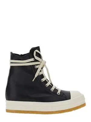 Rick Owens Leather Sneakers - Black