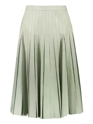 YVES SALOMON Lambskin Pleated Midi Skirt - Green