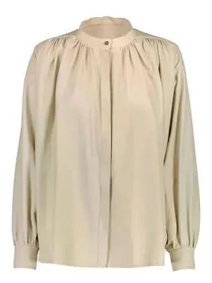 YVES SALOMON Pleated Leather Shirt - Neutrals