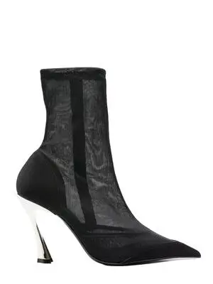 MUGLER 95mm Mesh Ankle Boots - Black