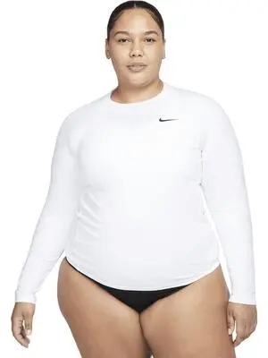 Nike Essential Dri-fit Long-sleeve Hydroguard Swim Top - White