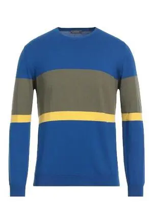 Rossopuro Striped Cotton Sweater - Blue