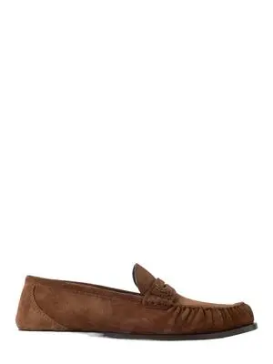 Saint Laurent Laurent Suede Penny Loafers - Brown