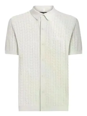 Dolce & Gabbana Openwork Cotton Polo Shirt - White