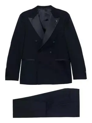 MANUEL RITZ Satin-trim Suit - Blue