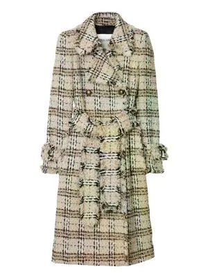 Burberry Check Bouclé Coat - Neutrals