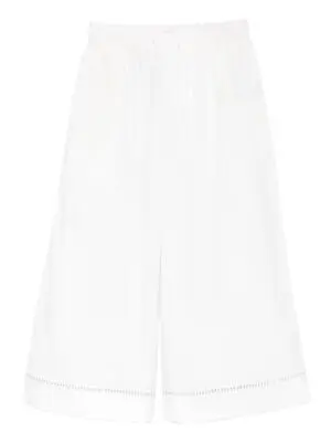 YVES SALOMON Poplin Trousers - White