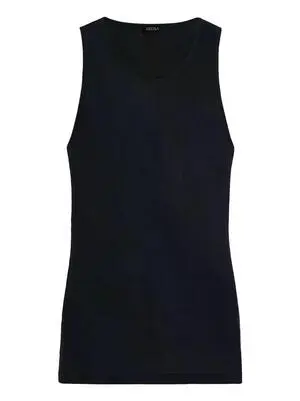 Zegna Ribbed Tank Top - Blue