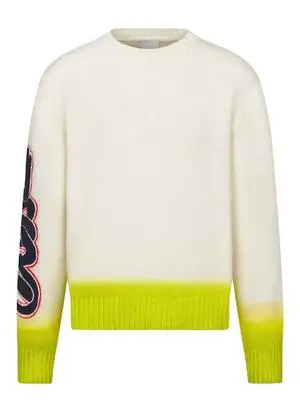 Dior X Kaws Wool Knit Sweater - White And Yellow Wool Knit