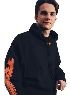 REISS X Mclaren F1 Team Zak Oversized Hoodie - Black