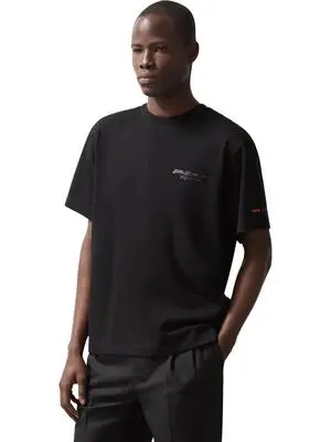 REISS F1 Team Nakata Oversized T-shirt - Black