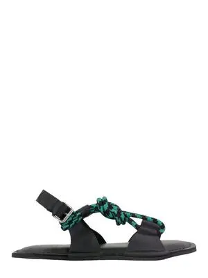 Plan C Leather Sandals - Black